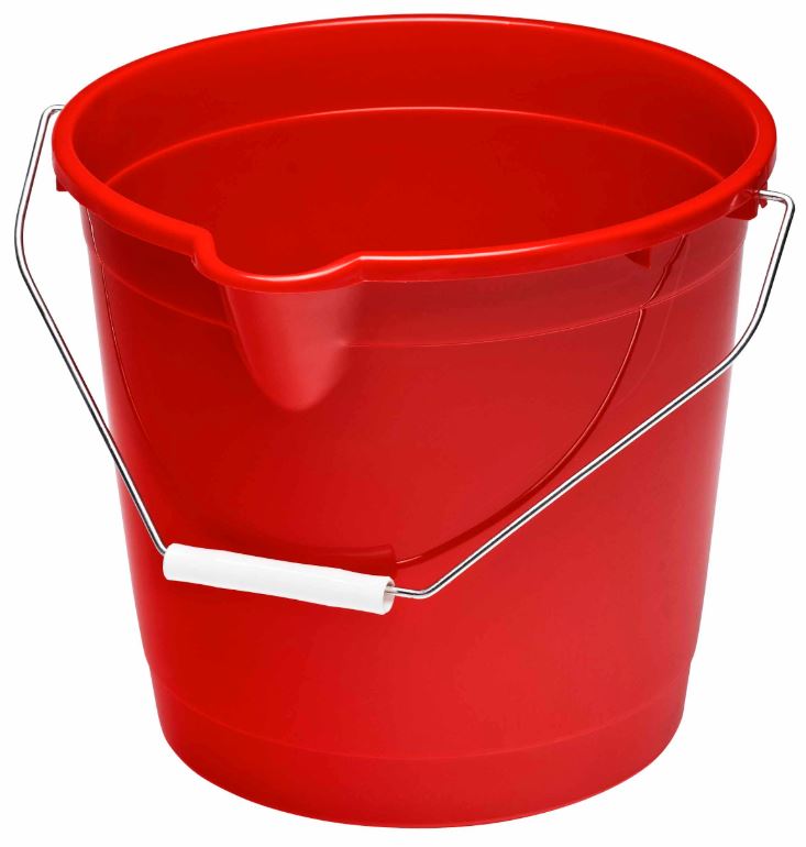 Round Bucket - Red, 9.6L Capacity (1) | LMD B2B
