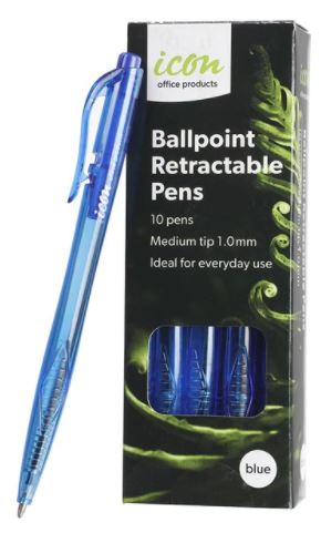 Icon Ball Point Pen - Blue, Medium 1.0mm Tip (10) | LMD B2B